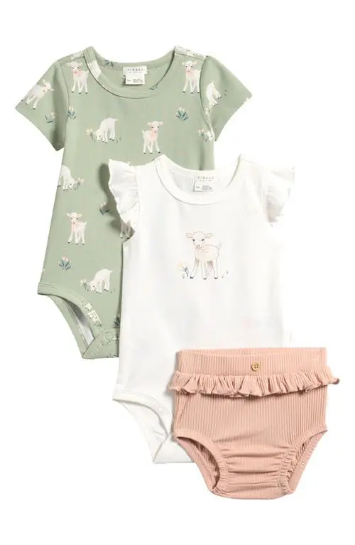 PETIT LEM Little Lambs Bodysuits & Shorts Set - Owh-off White
