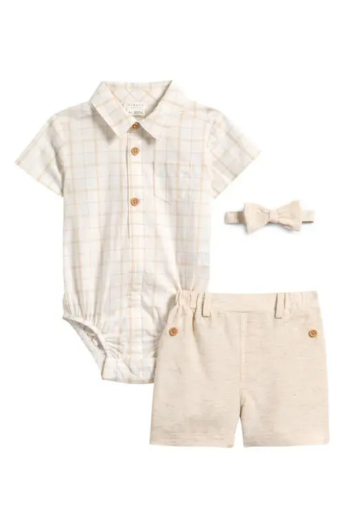 PETIT LEM Bodysuit, Shorts And Bow Tie Set