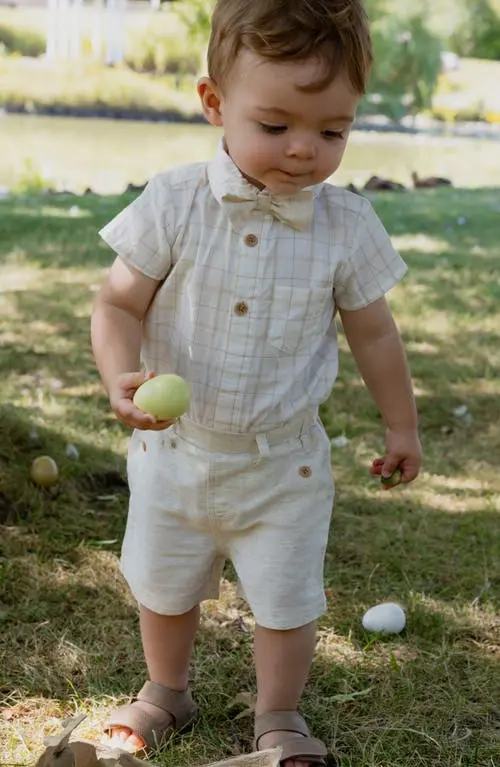 PETIT LEM Bodysuit, Shorts And Bow Tie Set