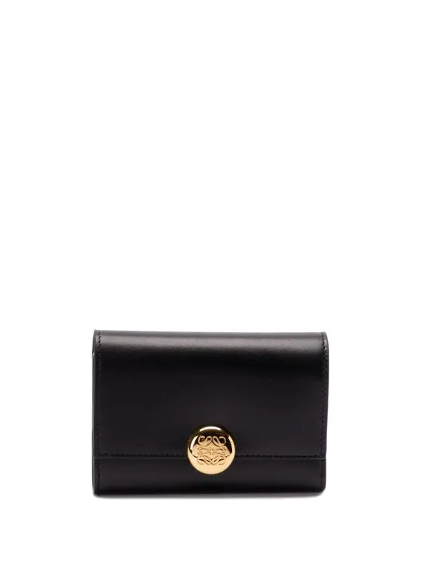 Loewe Pebble Small Leather Wallet - Black