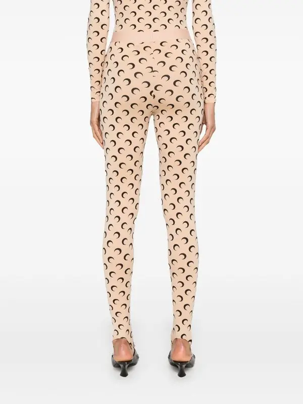 MARINE SERRE Moon Stirrup Leggings - Beige
