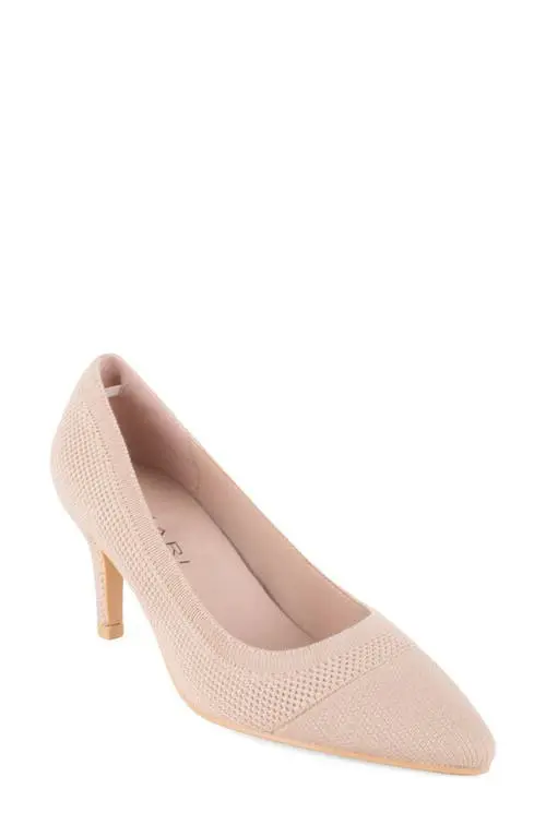 Tahari Pointed Cap Toe Pump - Natural