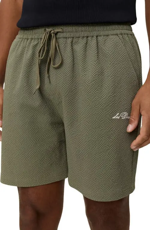 LES DEUX Stan Seersucker Swim Shorts - Lichen Green