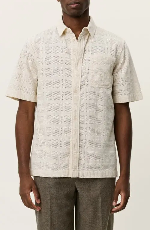LES DEUX Charlie Short Sleeve Button-up Shirt - Ivory