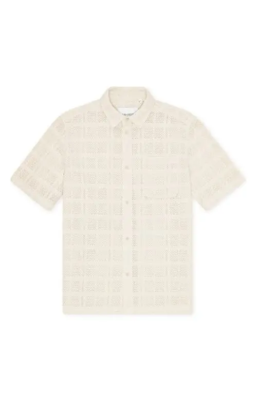 LES DEUX Charlie Short Sleeve Button-up Shirt - Ivory