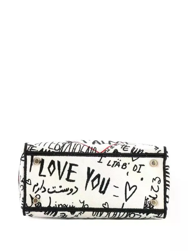 Dior Lady D-lite Embroidered Canvas Satchel - Neutrals