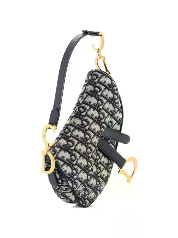 Dior Saddle Oblique Canvas Mini Shoulder Bag - Blue