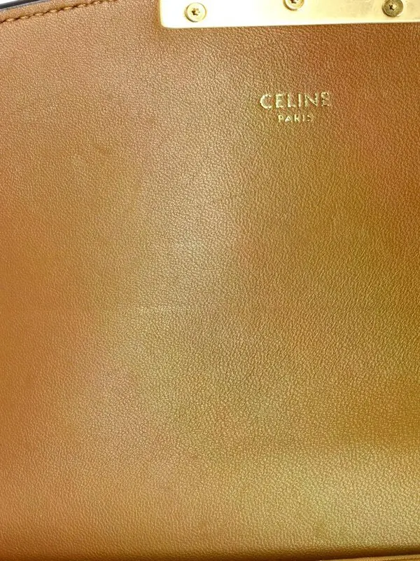 Celine Triomphe Teen Crossbody Bag In Canvas And Leather - Brown