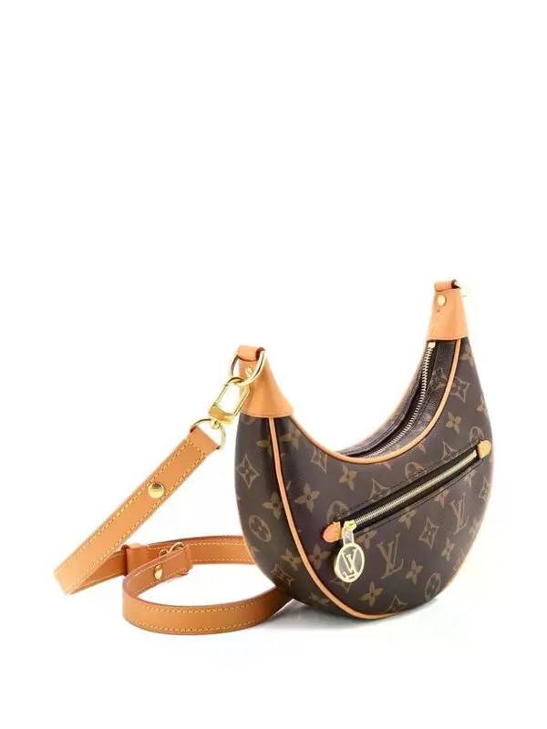 LOUIS VUITTON Loop Handbag Monogram Canvas Hobo Bag - Brown