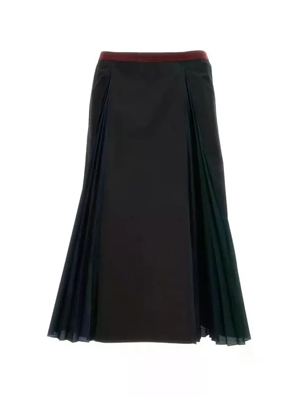 Plan C Pleated A-line Midi Skirt