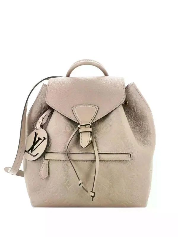 LOUIS VUITTON Montsouris Nm Monogram Empreinte Leather Pm Backpack - Neutrals