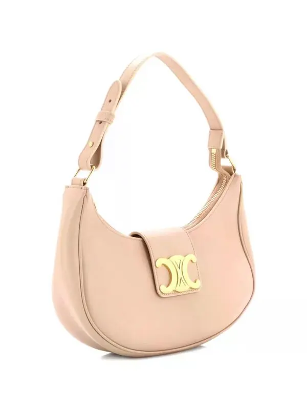 Celine Ava Triomphe Leather Shoulder Bag - Neutrals