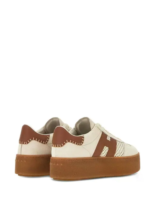 Hogan H698 Perforated Platform Sneakers - Neutrals