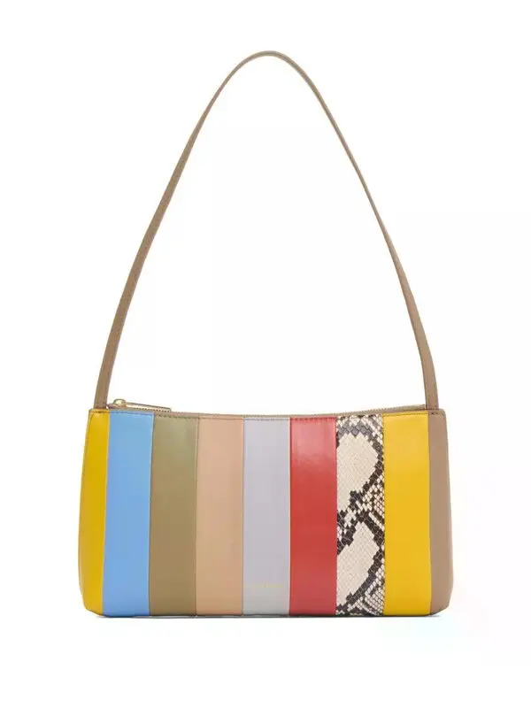 MANSUR GAVRIEL Gaia Striped Snakeskin Shoulder Bag - Neutrals