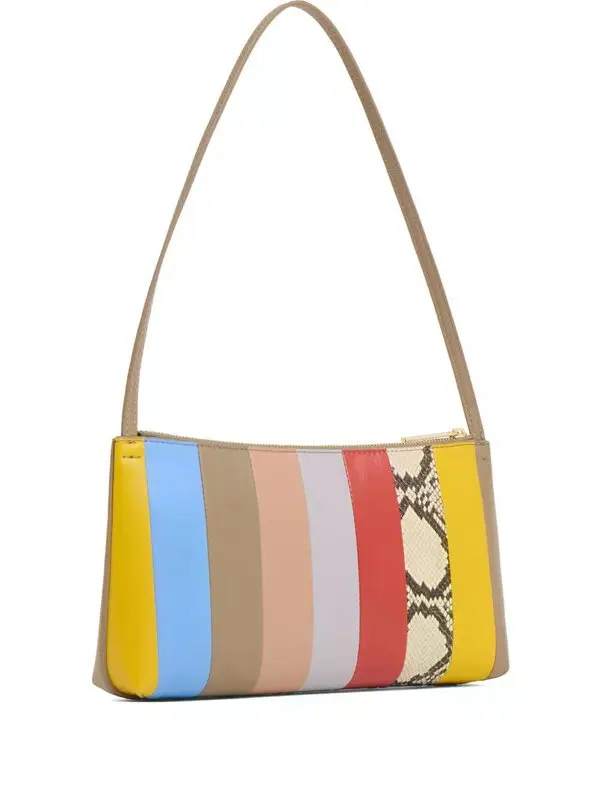 MANSUR GAVRIEL Gaia Striped Snakeskin Shoulder Bag - Neutrals