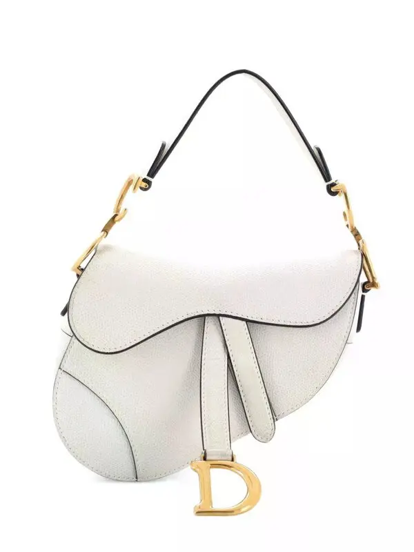 Dior Saddle Handbag Leather Mini Shoulder Bag - Neutrals