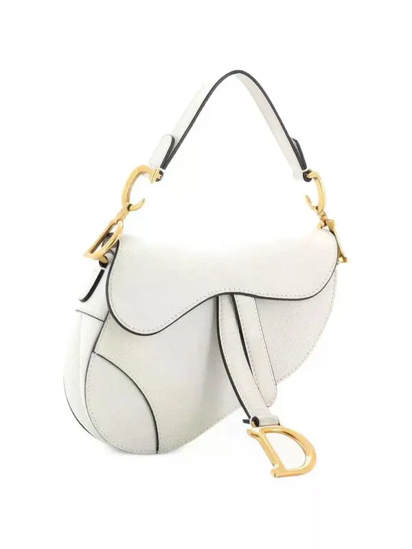Dior Saddle Handbag Leather Mini Shoulder Bag - Neutrals
