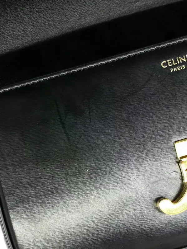 Celine Triomphe East-west Smooth Calfskin Shoulder Bag - Black