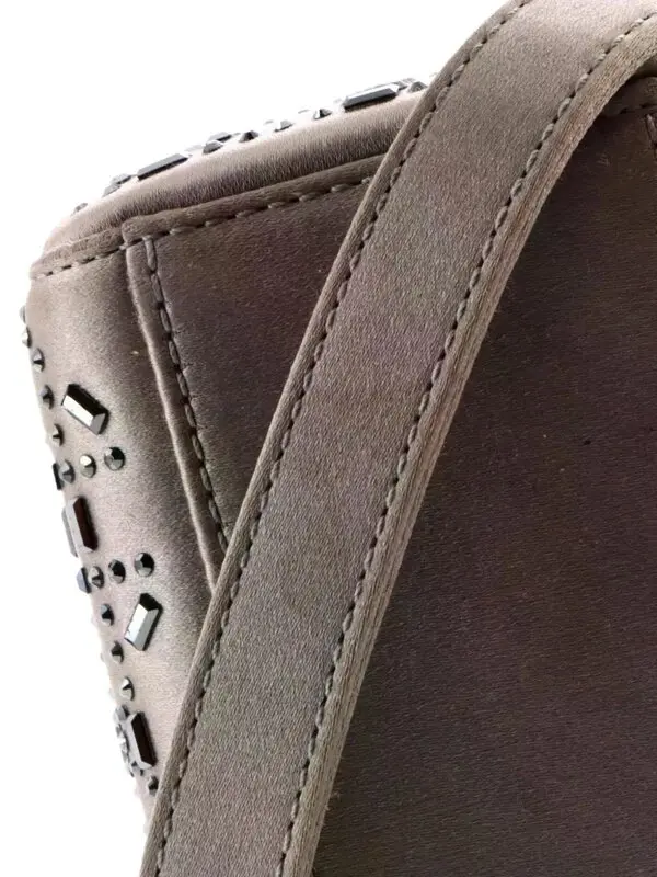 Dior Lady Mini Satchel Crystal Embellished Cannage Quilt - Grey