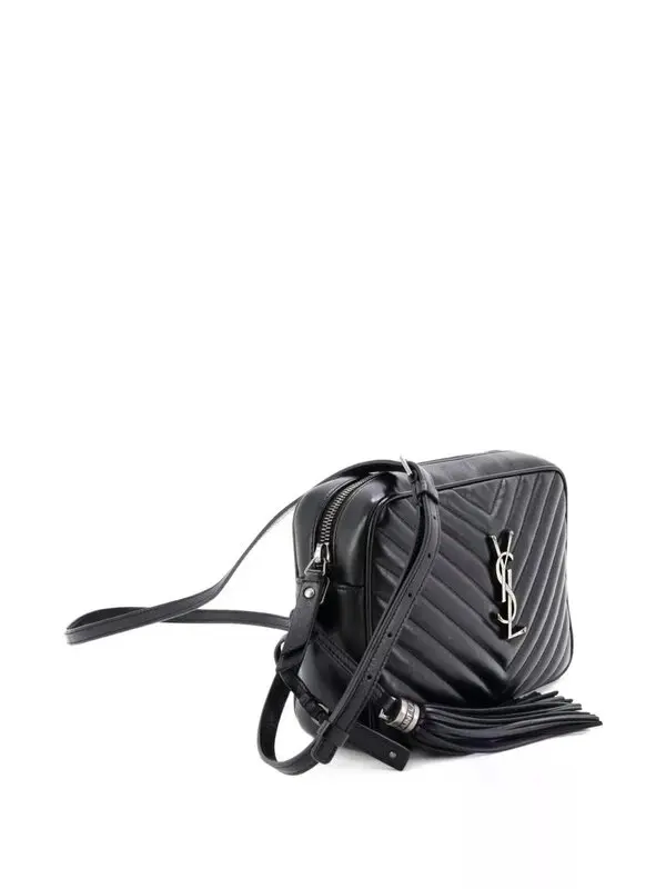 Saint Laurent Lou Camera Bag Matelasse Chevron Leather Small - Black