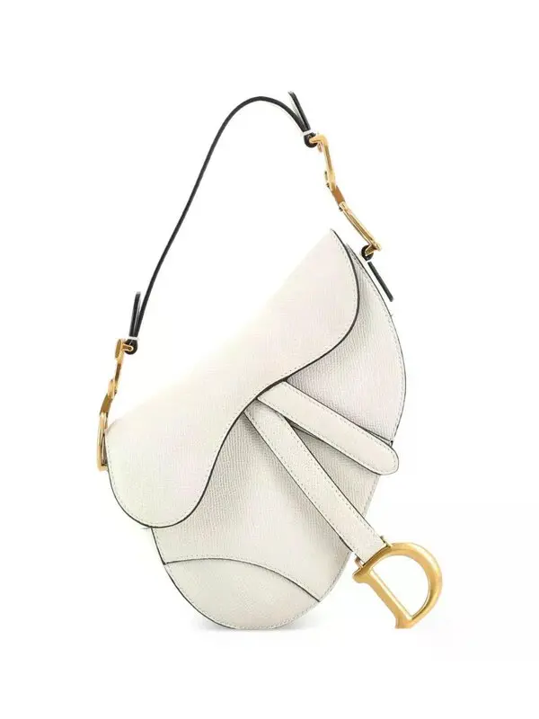 Dior Saddle Handbag Leather Mini Shoulder Bag - White
