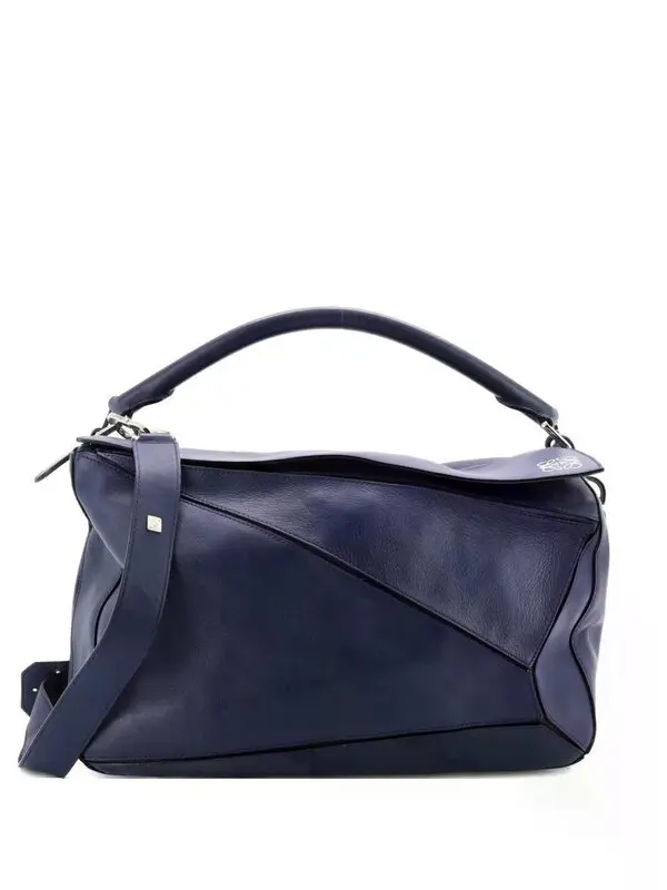 Loewe Puzzle Leather Large Satchel - Blue