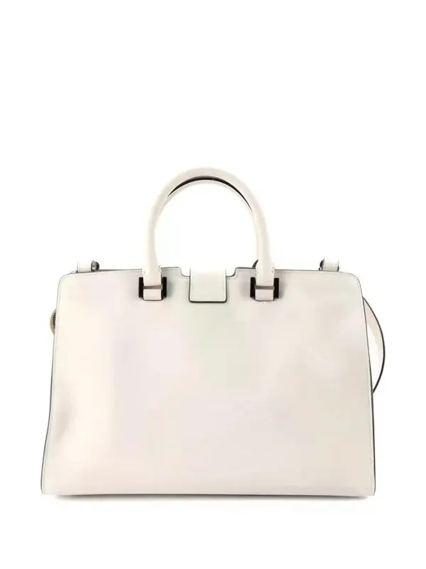 Saint Laurent Monogram Cabas Small Satchel - White
