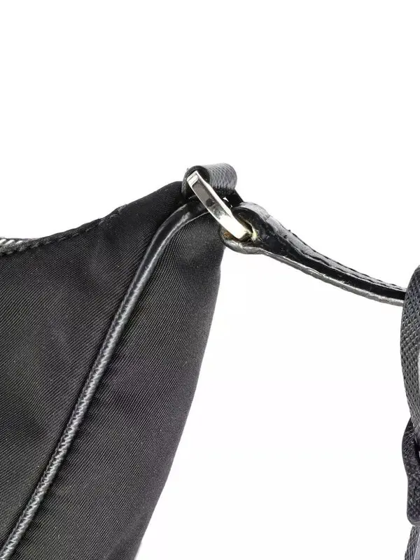 Prada Re-edition 2005 Tessuto With Saffiano Leather Mini Hobo Bag - Black