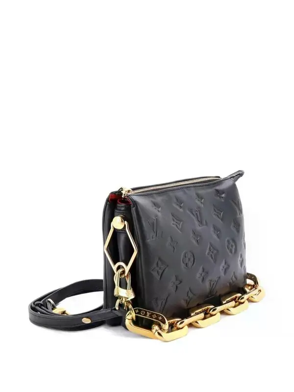 LOUIS VUITTON Coussin Bb Crossbody Bag Monogram Embossed Lambskin - Black