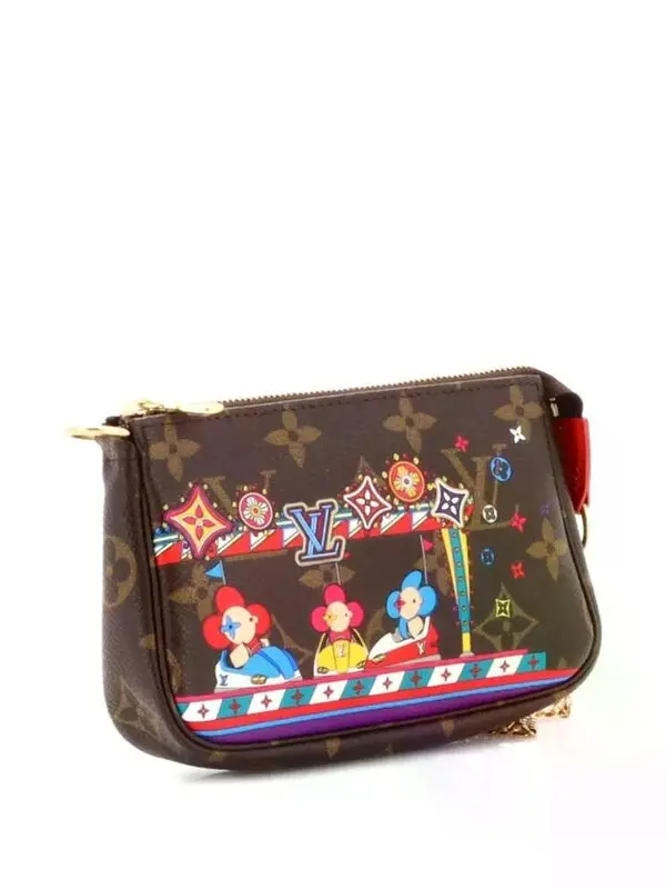 LOUIS VUITTON Limited Edition Vivienne Xmas Monogram Canvas Pochette Accessoires - Brown