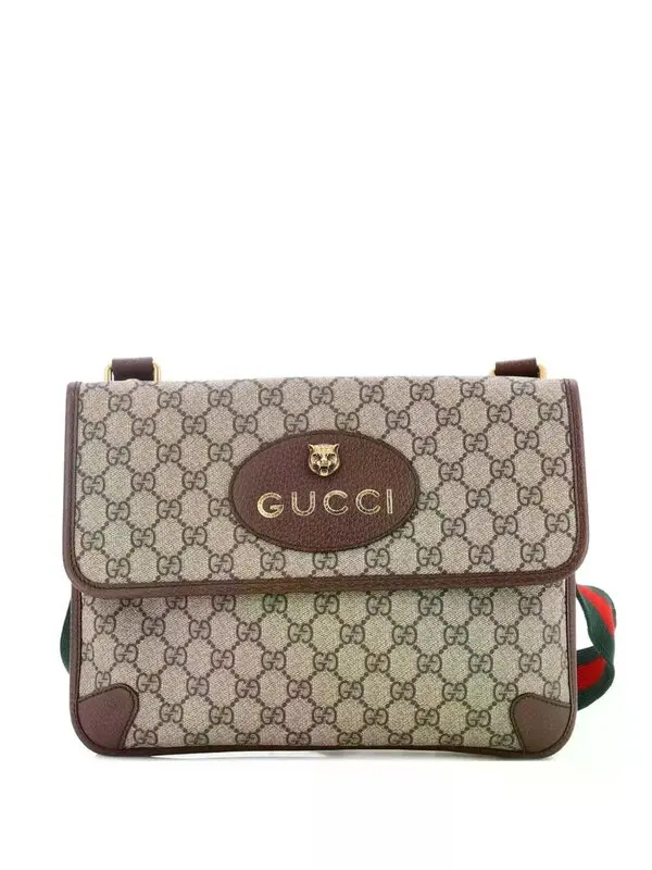 Gucci Neo Vintage Flap Messenger Gg Coated Canvas Medium - Brown