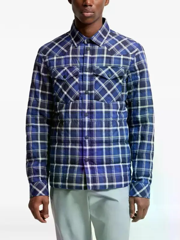 Moncler Gelt Plaid Quilted Jacket - Blue