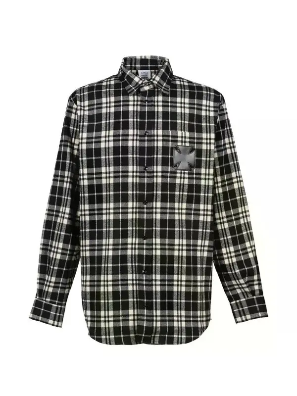 Vetements Check-pattern Logo-appliqué Shirt