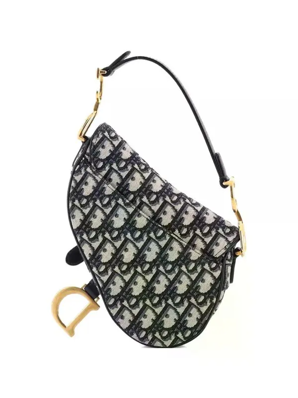 Dior Saddle Handbag Oblique Canvas Mini Shoulder Bag - Blue