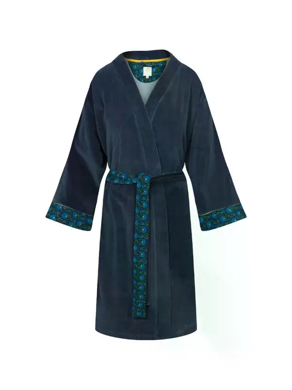 PIP STUDIO Floral-print Belted Robe - Blue