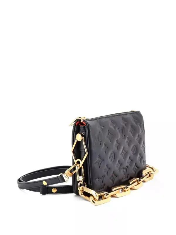 LOUIS VUITTON Coussin Pm Crossbody Bag Monogram Embossed Lambskin - Black