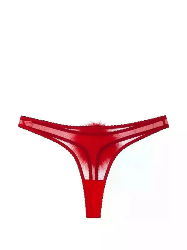 GILDA & PEARL Feathered Silk Thong - Red