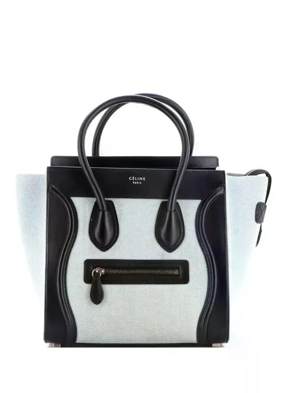 Celine Luggage Bag Grainy Leather Mini Tote - Black