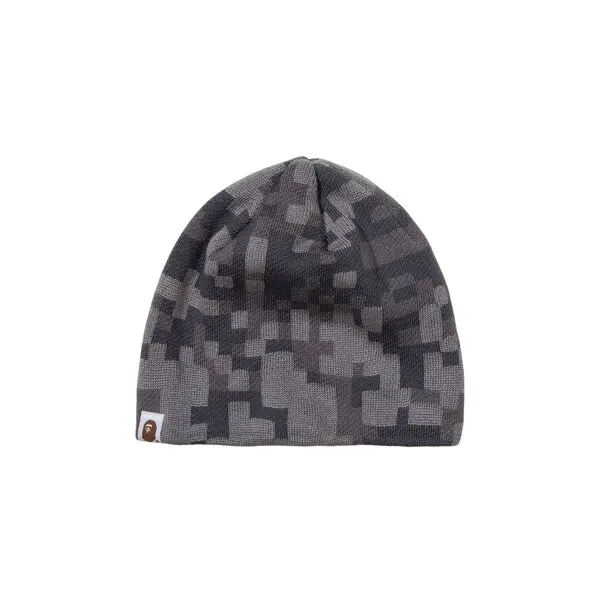 A BATHING APE X Kazuki Kuraishi Pixelate Camo Beanie - Black