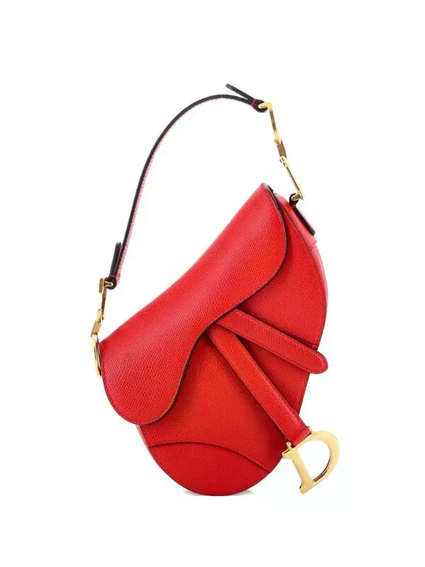 Dior Saddle Handbag Leather Mini Shoulder Bag - Red