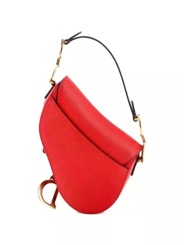 Dior Saddle Handbag Leather Mini Shoulder Bag - Red