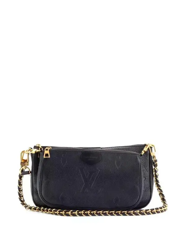 LOUIS VUITTON Multi Pochette Accessoires Monogram Empreinte Giant Crossbody Bag - Black