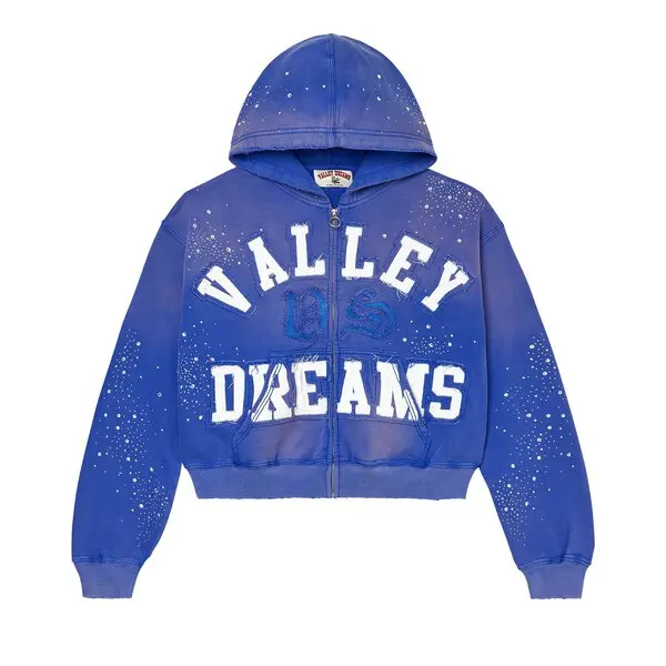 VALE FOREVER Classico Zip Up Hoodie - Blue