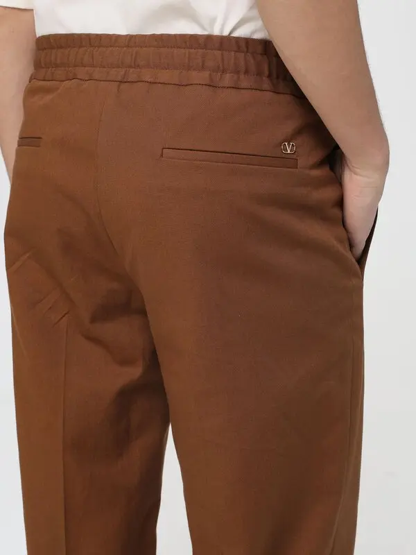 Valentino Garavani Gabardine Drawstring Trousers - Brown