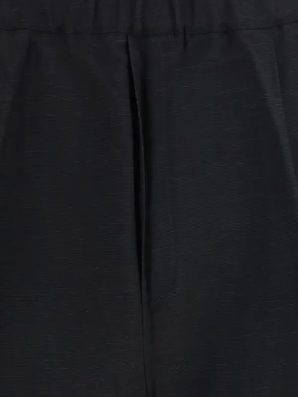 LANEUS Linen Blend Chino Shorts - Black