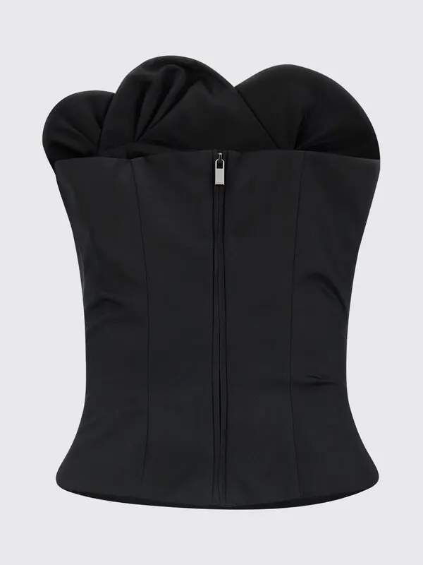 Magda Butrym Virgin Wool And Silk Asymmetrical Draped Evening Top