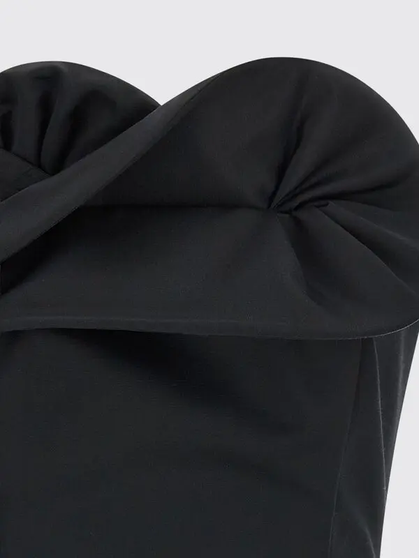 Magda Butrym Virgin Wool And Silk Asymmetrical Draped Evening Top