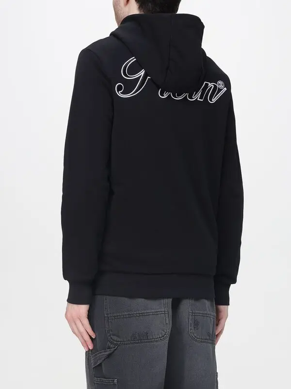 Philipp Plein Zip-up Hoodie With Embellished Logo - Black