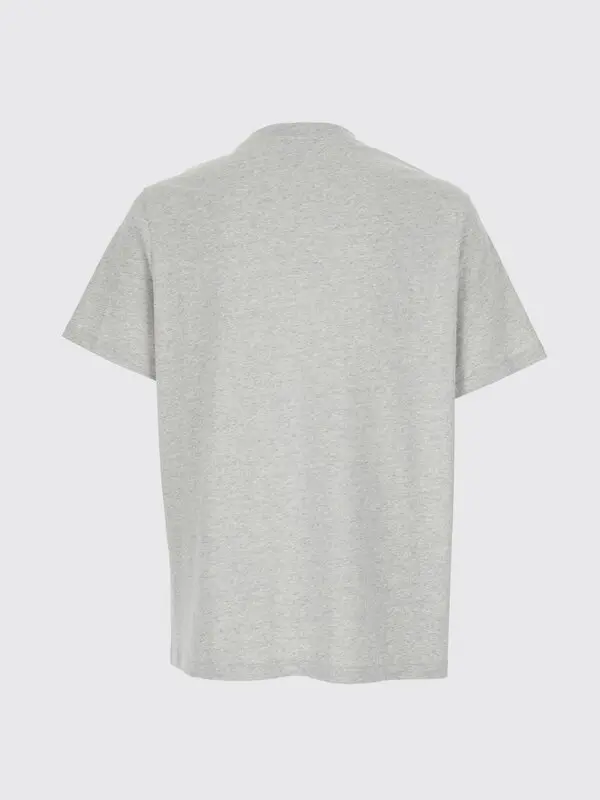 A.p.c. Short Sleeve Cotton T-shirt With Contrasting Logo Print - Grey