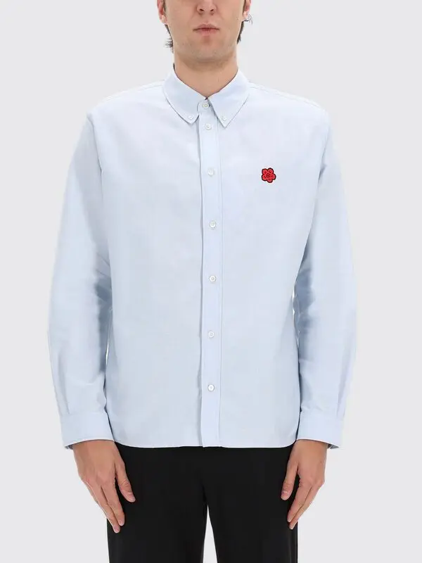 Kenzo Classic Cotton Shirt With Boke Flower - Gnawed Blue